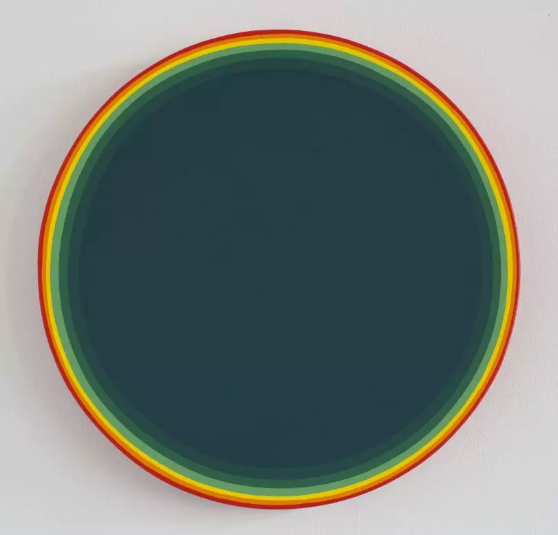 Jan Kaláb artista kondairazkoaren kolore eta forma geometrikoko geruza zirkularreko eskulturak 8903_6