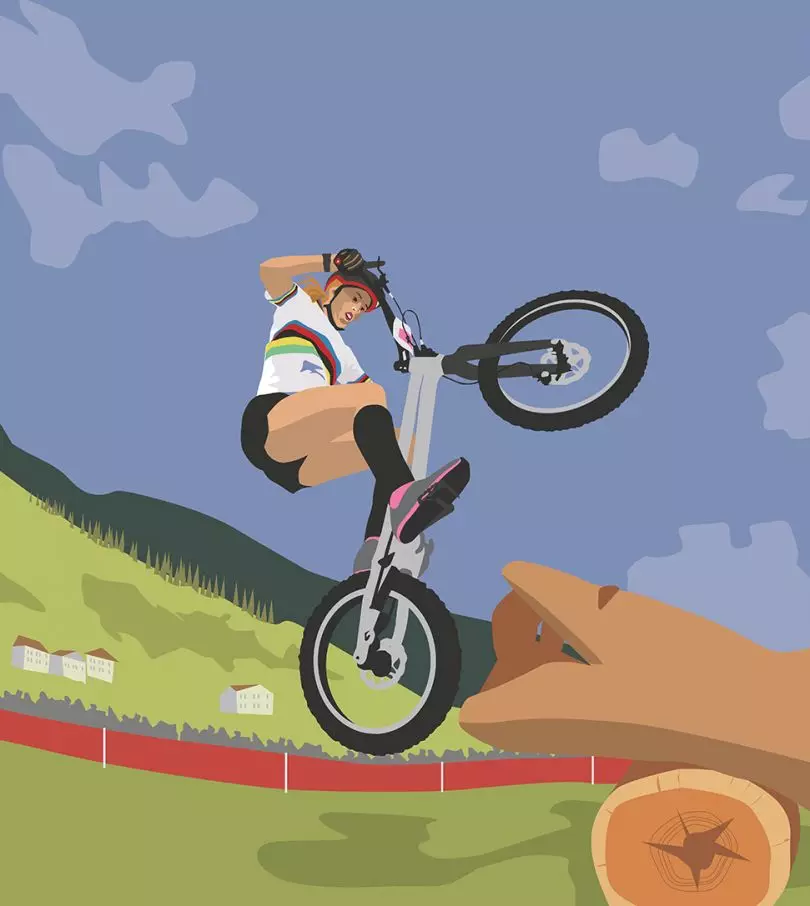 Ilustrasi oleh artis dan pelumba basikal Jen Lewis untuk UCI yang meraikan Hari Basikal Sedunia 9091_4