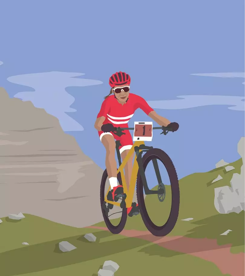 વિશ્વ સાયકલ દિવસની ઉજવણી કરતી UCI માટે કલાકાર અને સાયકલ સવાર જેન લુઈસ દ્વારા ચિત્રો 9091_6