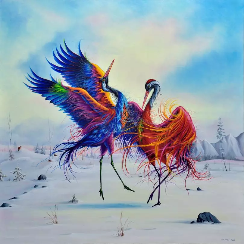 Happiness is Easy: Rainbow-coloured oil paintings of woven animals by Ewa Prończuk-Kuziak 9115_2