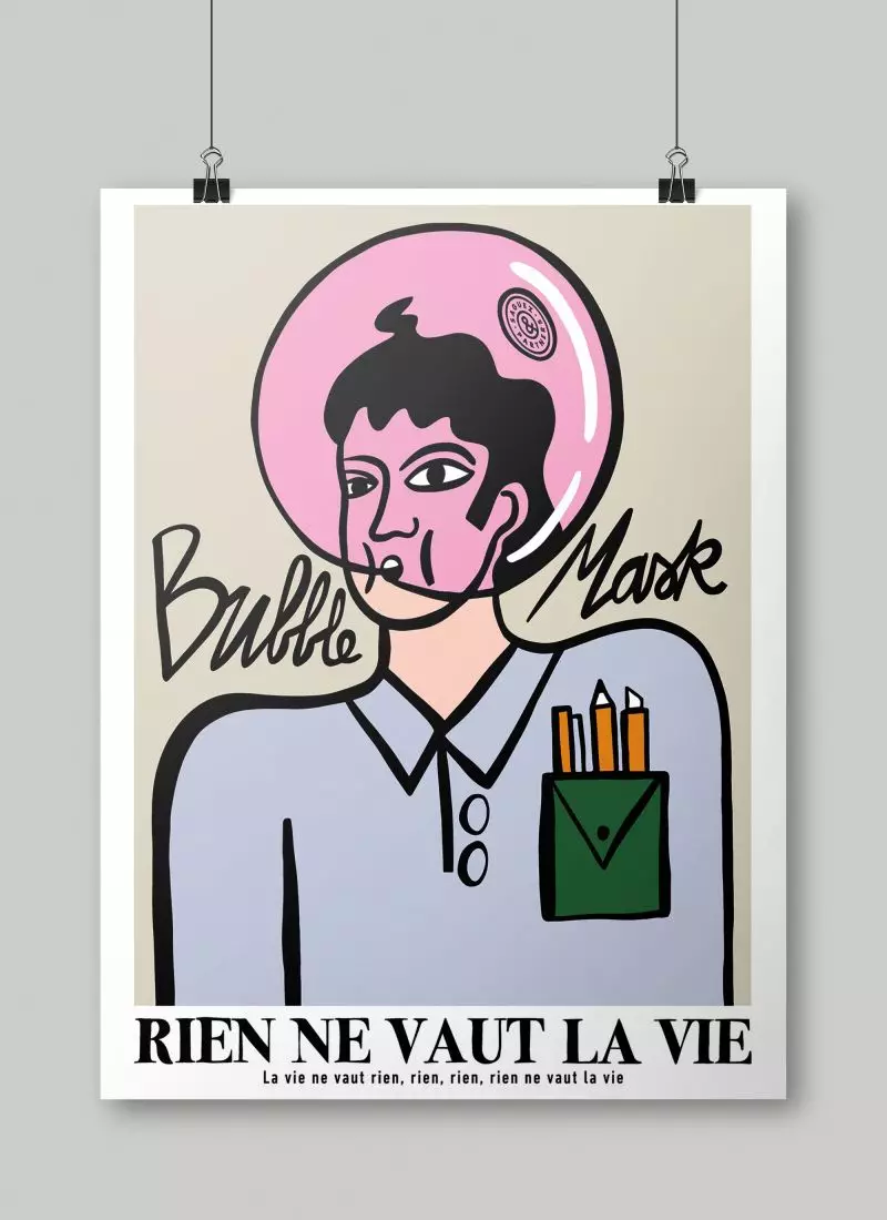 Opheffende posters fan Marine Belkebir by Saguez & Partners dy't ús herinnerje om feilich te bliuwen tidens de wrâldwide pandemy