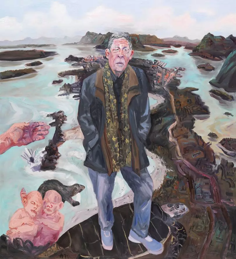 توماس كينج ، شاطئ تشيسترمان ، توفينو ، 2018 ، زيت على كتان ، 66 × 60 بوصة.