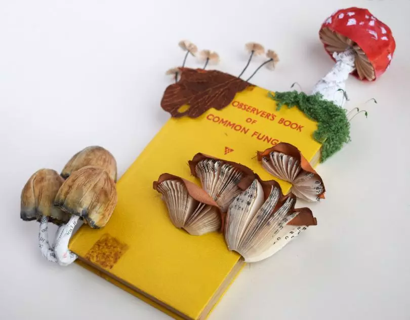 Le insolite opere d'arte di Kate Kato in cui funghi e fiori sembrano scaturire da libri di natura 9174_2