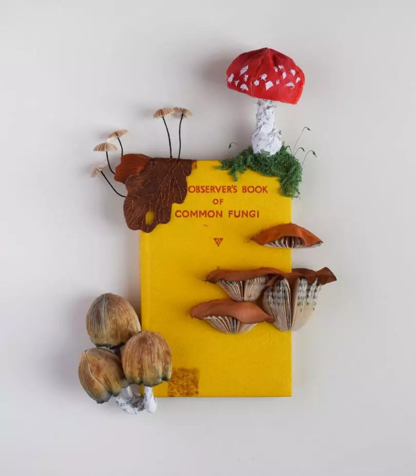 Le insolite opere d'arte di Kate Kato in cui funghi e fiori sembrano scaturire da libri di natura 9174_3