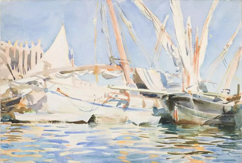 John Singer Sargent, Palma, Mallorca, 1908, akvarelli paperille, alustavan kynän päällä, rungon väriä, 36,2 x 52,6 cm, © Fitzwilliam Museum, Cambridge