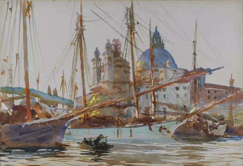 UJohn Singer Sargent, iCawe yaseSanta Maria della Salute, eVenice, c. I-1904-9, i-watercolor ephepheni, ngaphezu kwepensile yokuqala, 36.7 x 53.8 cm, © Calouste Gulbenkian Foundation, eLisbon. Ifoto: Catarina Gomes Ferreira