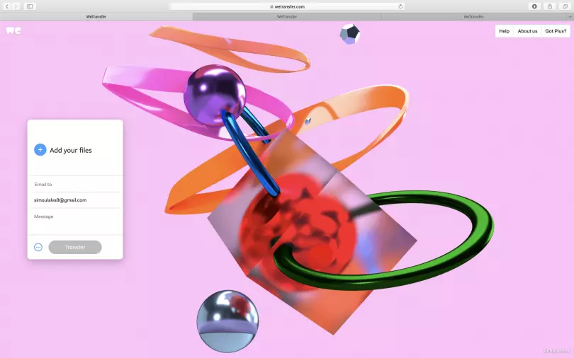 Simoul Alva, experimenty ve 3D, jak je prezentováno na WeTransfer