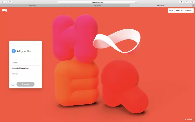 Simoul Alva, experimenty ve 3D, jak je prezentováno na WeTransfer