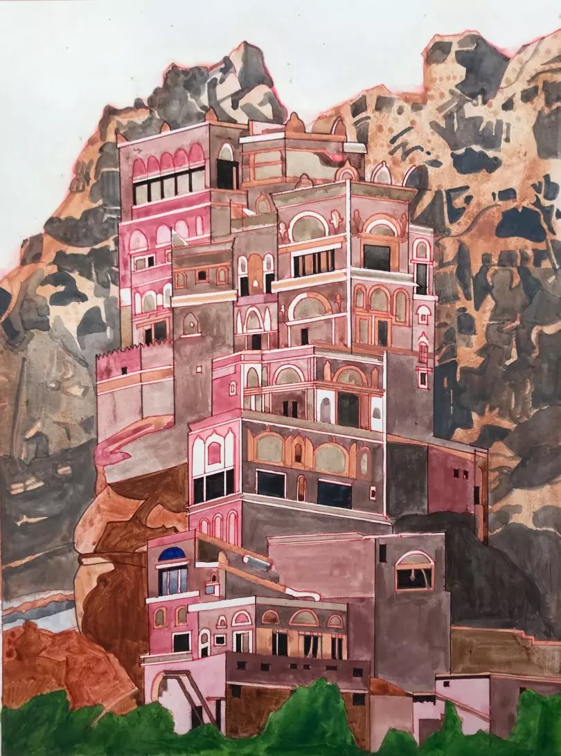 Whitney Sanfords intrikate malerier av forskjellige boliger og lokalsamfunn rundt om i verden 9485_2