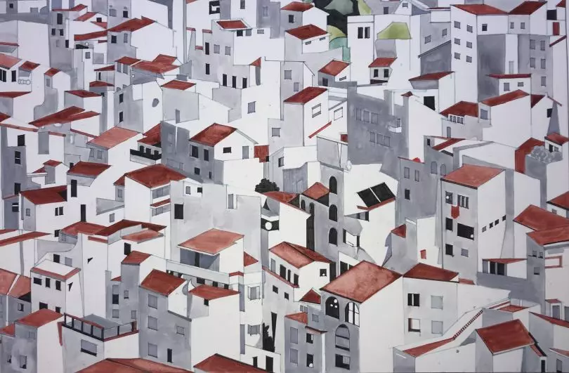 Whitney Sanford bonyolult festményei különböző lakóházakról és közösségekről szerte a világon 9485_4