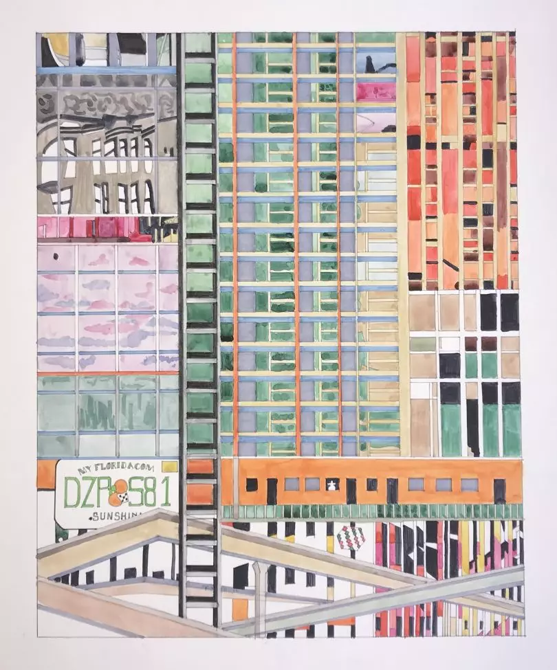 Whitney Sanfords indviklede malerier af forskellige boliger og samfund rundt om i verden 9485_7