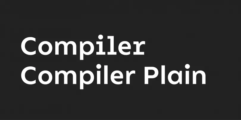 Ang Compiler by Identity Letters ay isang 'no-frills' na pamilya ng font na inspirasyon ng mga console typeface 963_2