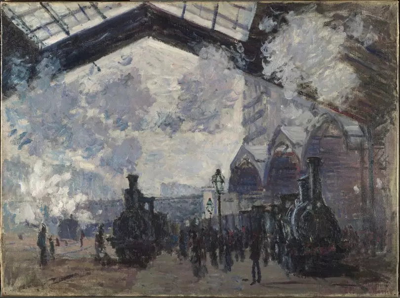 Claude Monet The Saint-Lazare දුම්රිය ස්ථානය (La Gare Saint-Lazare), 1877 කැන්වස් මත තෙල් 54.3 x 73.6 cm © ජාතික ගැලරිය, ලන්ඩන්