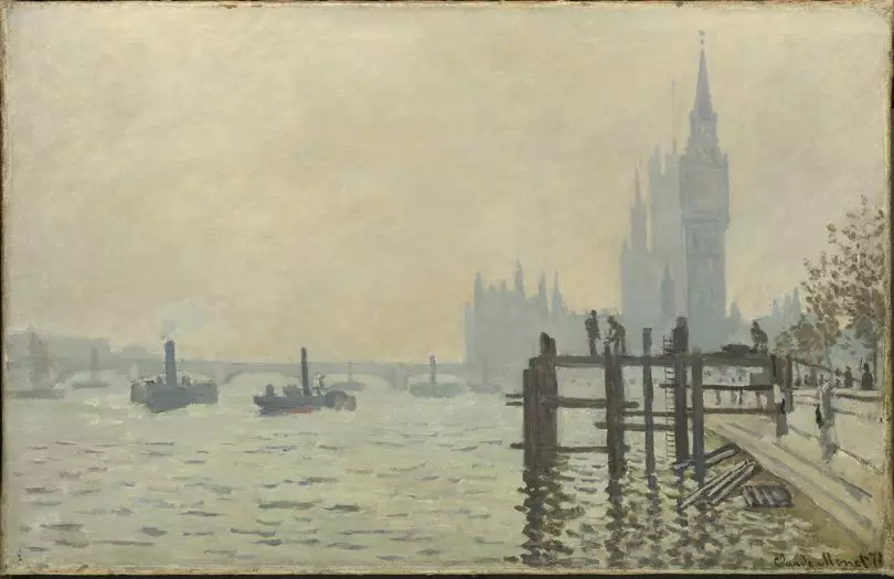 Claude Monet La Tamise sous Westminster (La Tamise et le Parlement), vers 1871 Huile sur toile 47 x 73 cm © The National Gallery, Londres