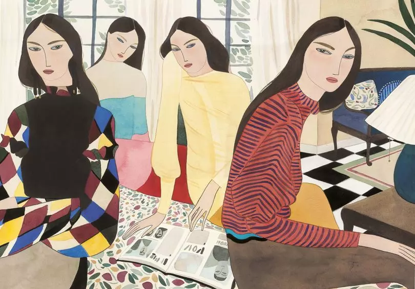 Bag-ong fashion watercolors ni Kelly Beeman nga naghulagway sa mabulukon nga mga karakter sa usa ka matin-aw nga kalibutan 9727_1