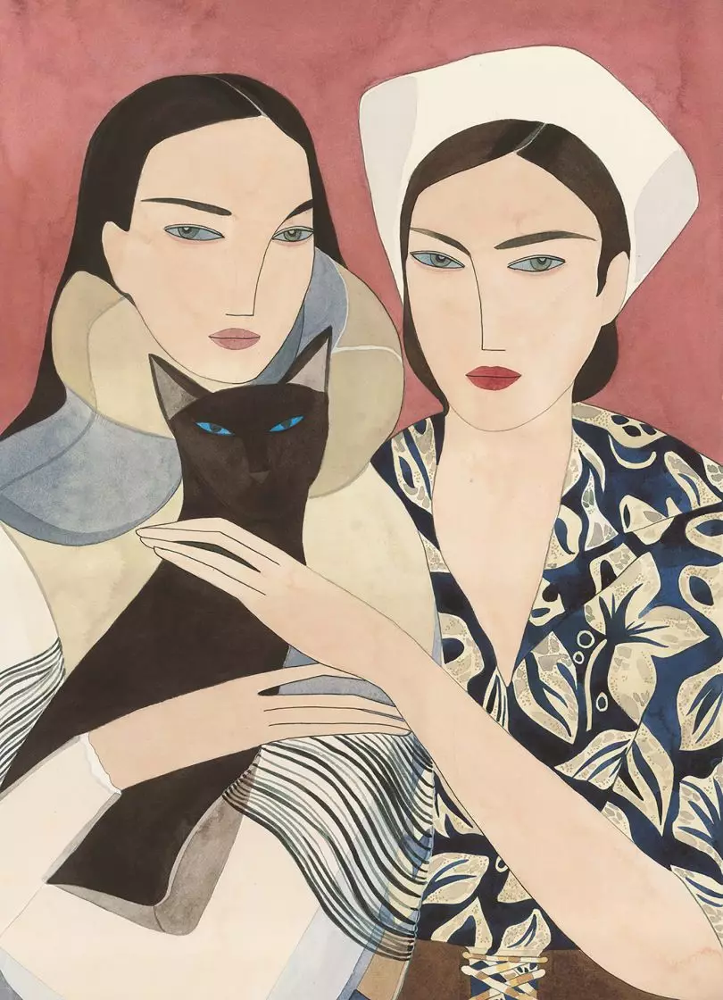 Bag-ong fashion watercolors ni Kelly Beeman nga naghulagway sa mabulukon nga mga karakter sa usa ka matin-aw nga kalibutan 9727_12