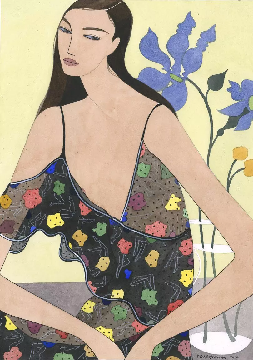 Bag-ong fashion watercolors ni Kelly Beeman nga naghulagway sa mabulukon nga mga karakter sa usa ka matin-aw nga kalibutan 9727_6